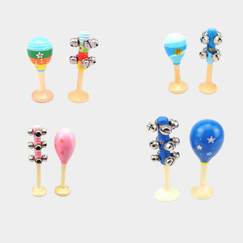 Maraca and Bell Set (Assorted Patterns) | Music Beat